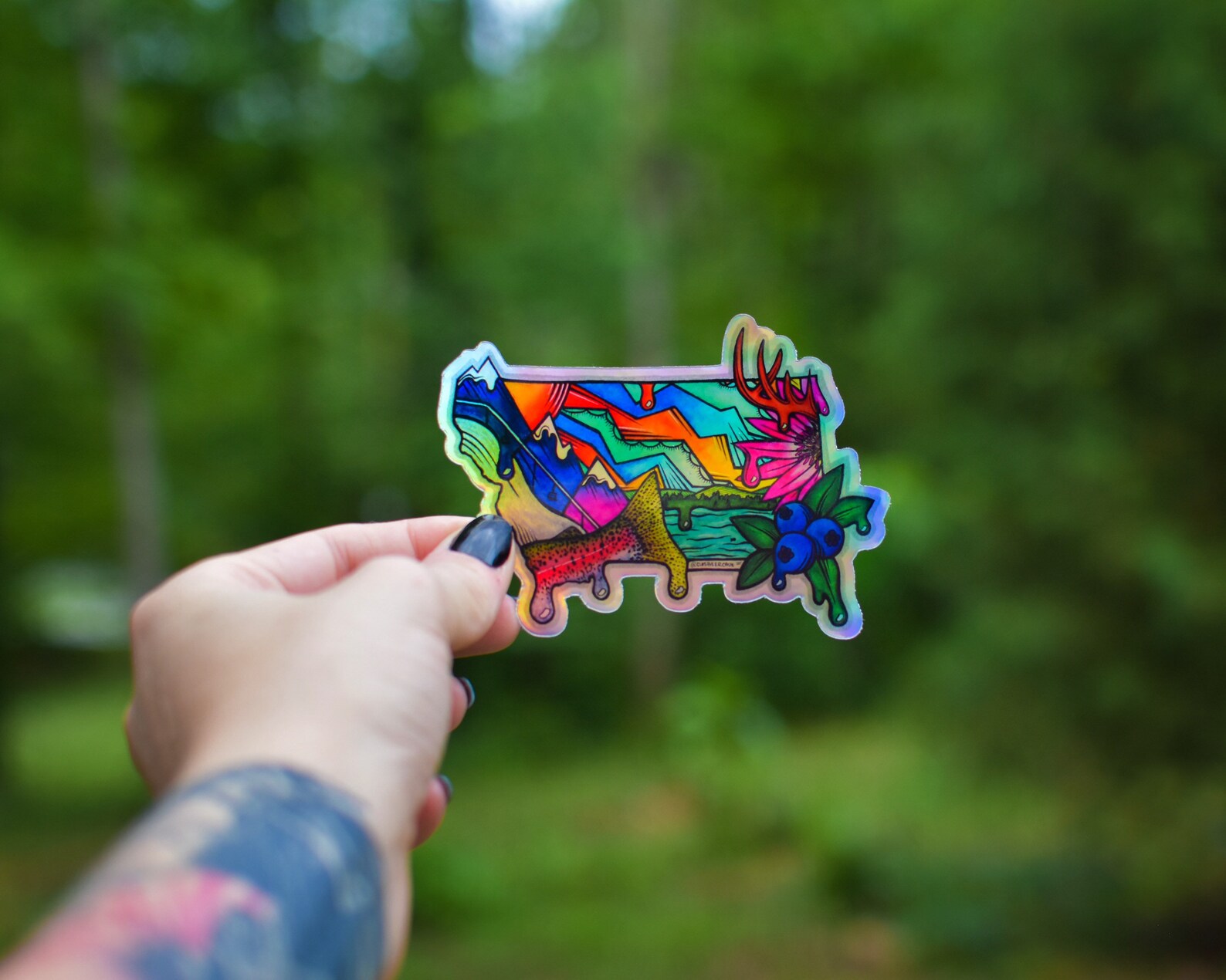 Montana Holographic Sticker MT Sticker GNP Art 406 Sticker | Etsy