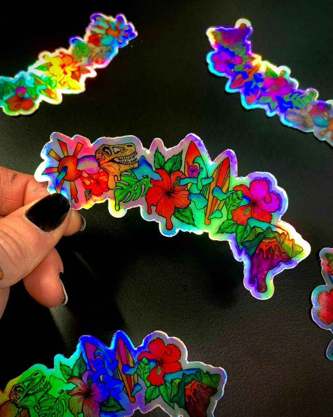 Hawaii Holographic Sticker HI Sticker Island Sticker - Etsy