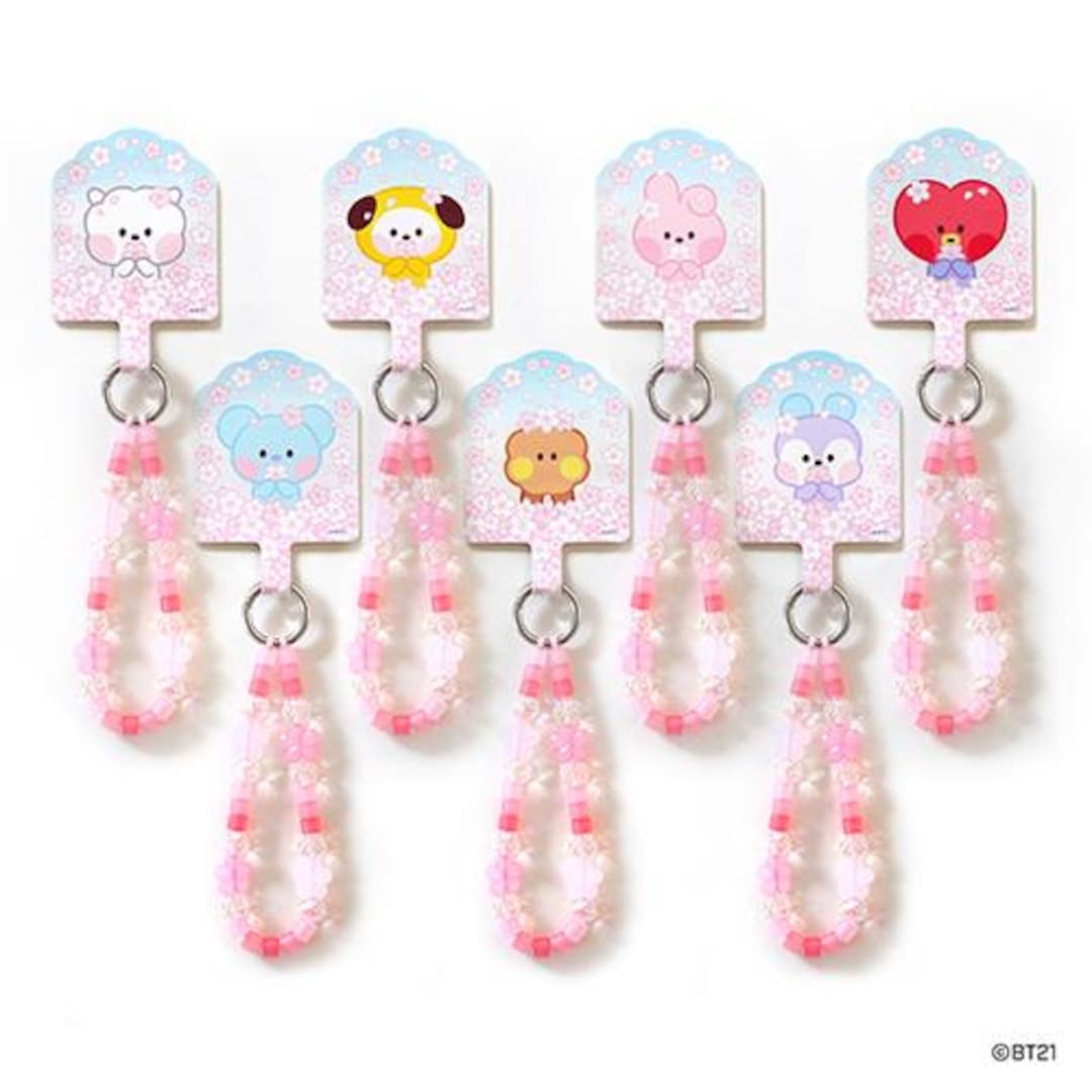 BT21 Cherry Blossom Phone Tag Holder Korea Seoul - Etsy