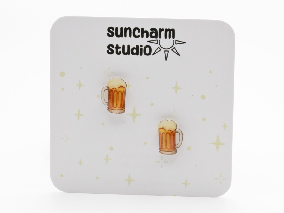 Beer Mug Earrings, Oktoberfest Fashion Accessory, Beer Stein Studs ...