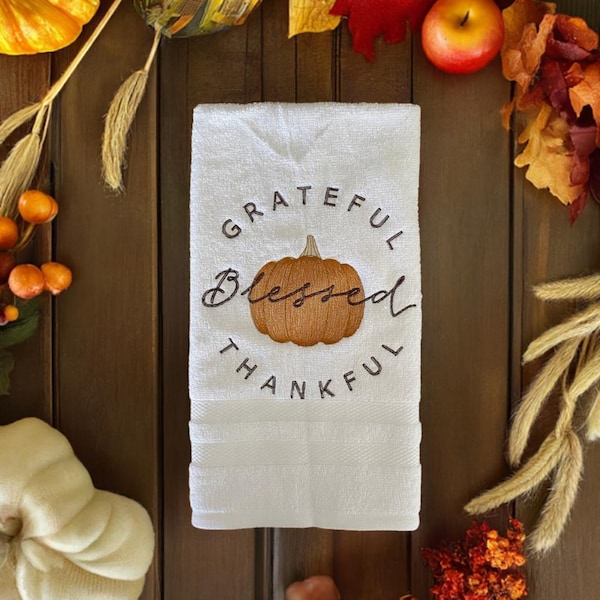 Embroidered Hand Towel Fall - Etsy