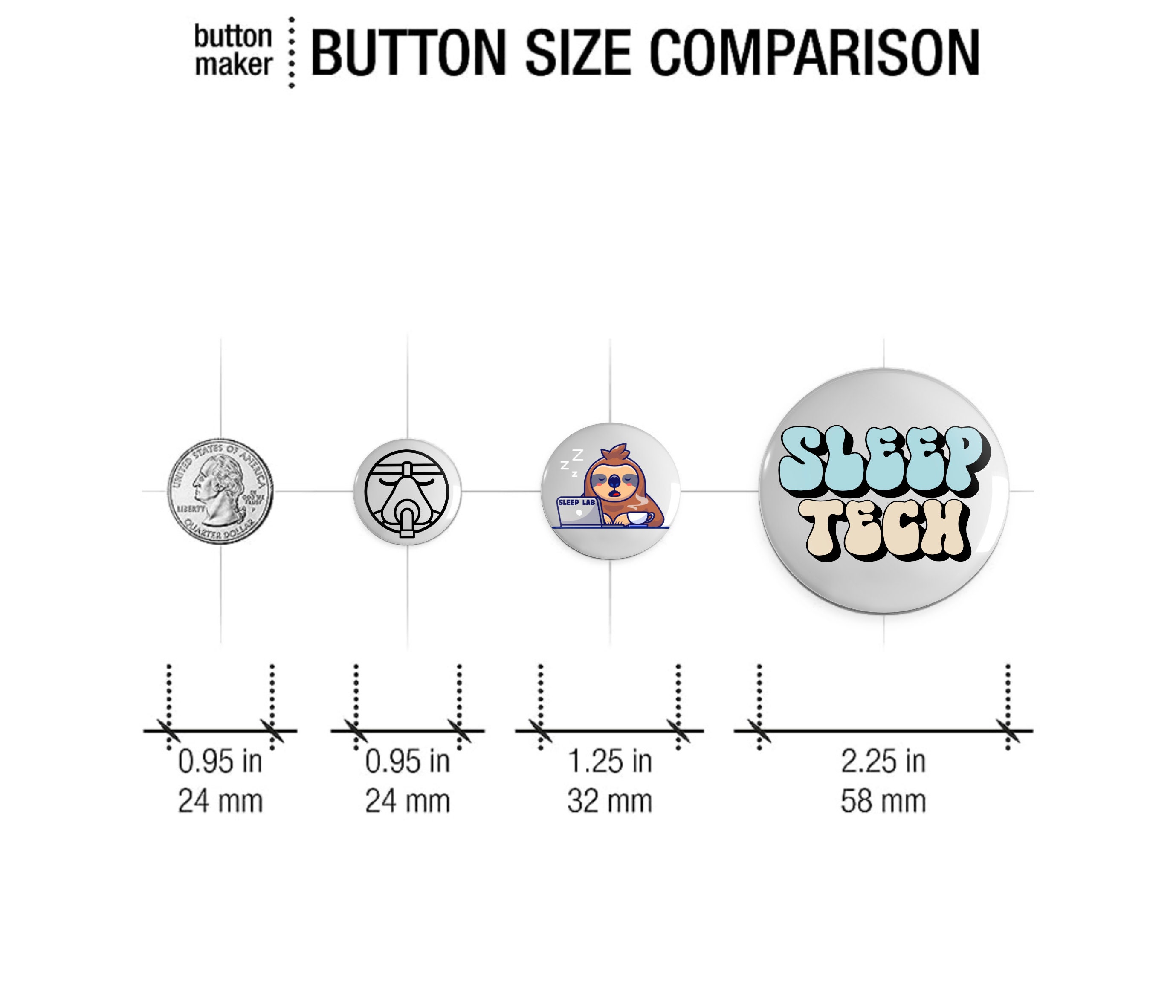 Sleep Pin Buttons Sleep Tech Buttons Rpsgt Pinback Buttons Etsy