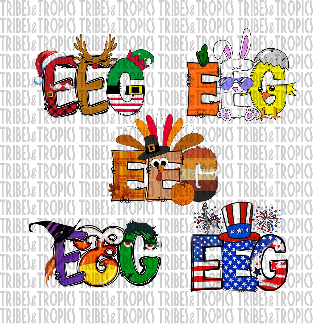 Fun Text EEG Digital Download 5 PNG Files ONLY - Etsy