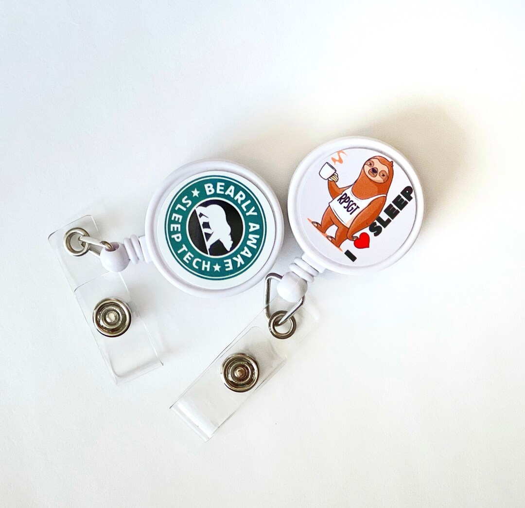Sleep Tech Retractable Badge Reel RPSGT Badge Sleep Technologist Badge ...