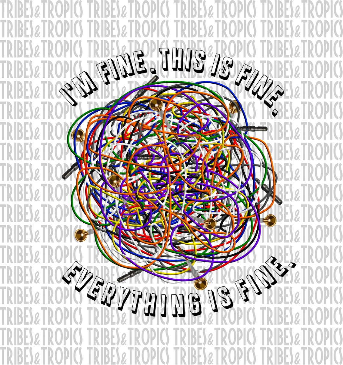 EEG Wires Tangled Everything is Fine PNG, Sleep Tech Humor, Sleep ...