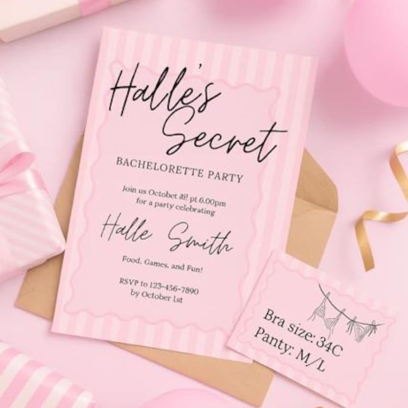Pink Victoria Secret Invitation - Etsy