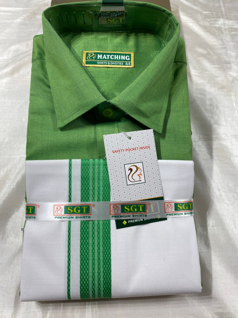 South Indian Men’s Traditional Ethnic Wedding/party Cotton Shirt and ...