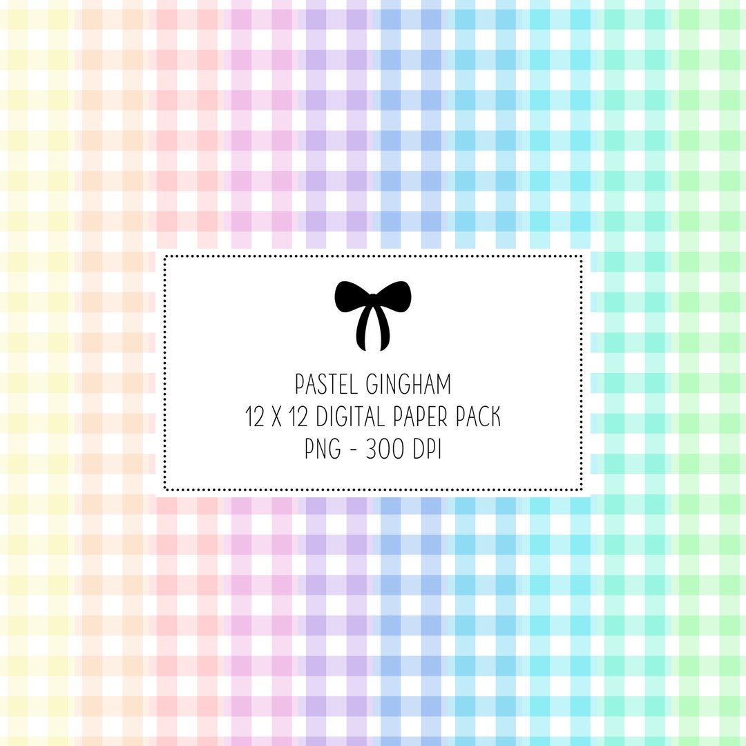 Pastel Gingham - Plaid - Seamless - Digital Download - Digital Paper - Etsy