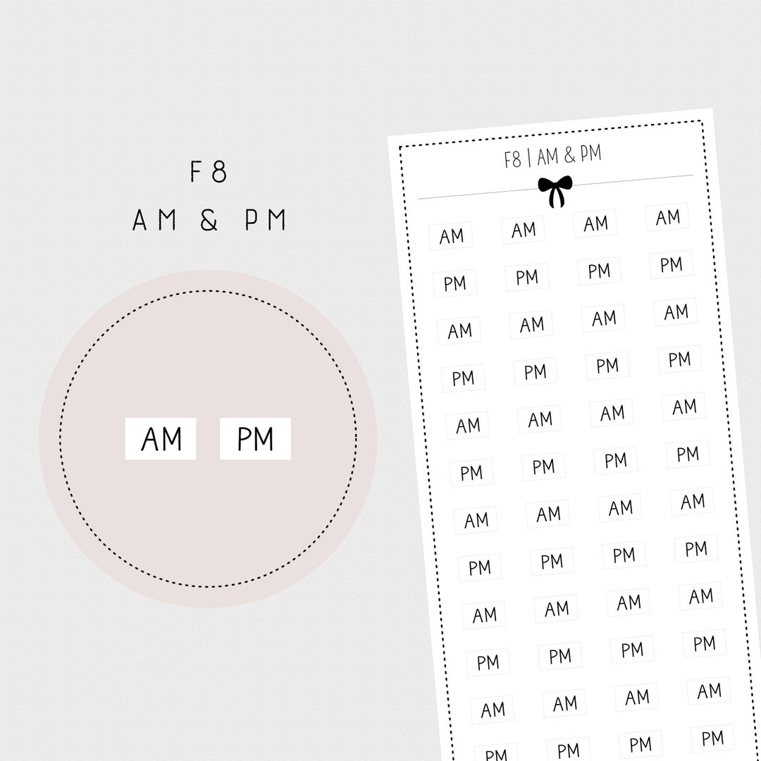 THREE Sheets F8 AM & PM Planner Stickers - Etsy