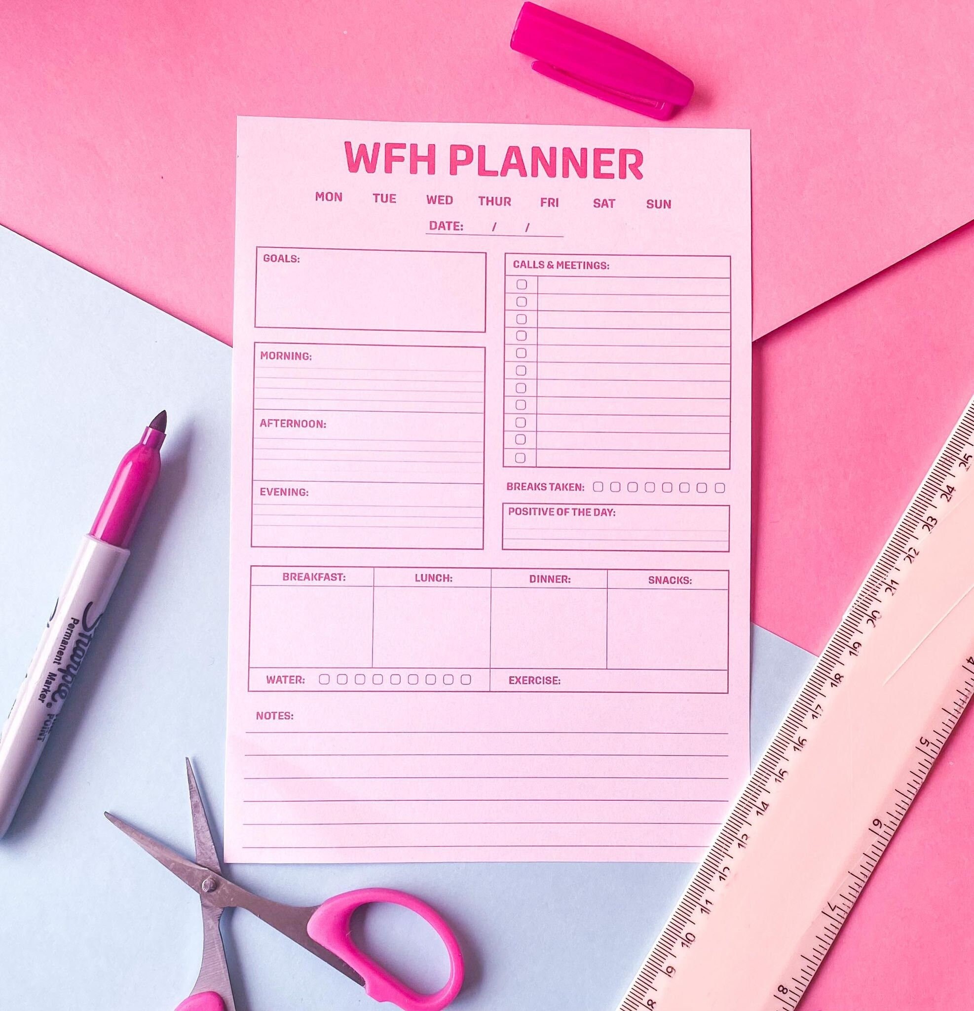 A5 or A4 Work From Home Daily Planner WFH Notepad Goals - Etsy UK