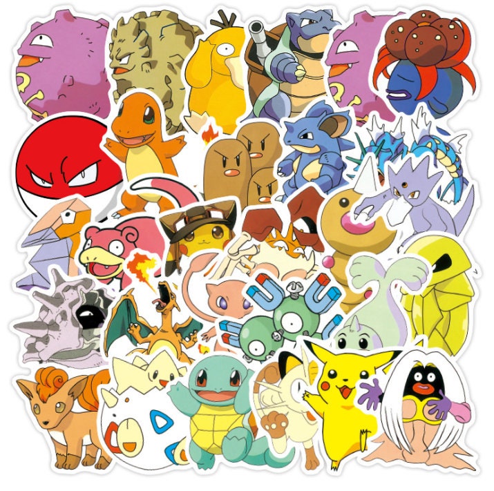 10 Pokemon Stickers Pikachu Squirtlelaptop sticker planner | Etsy