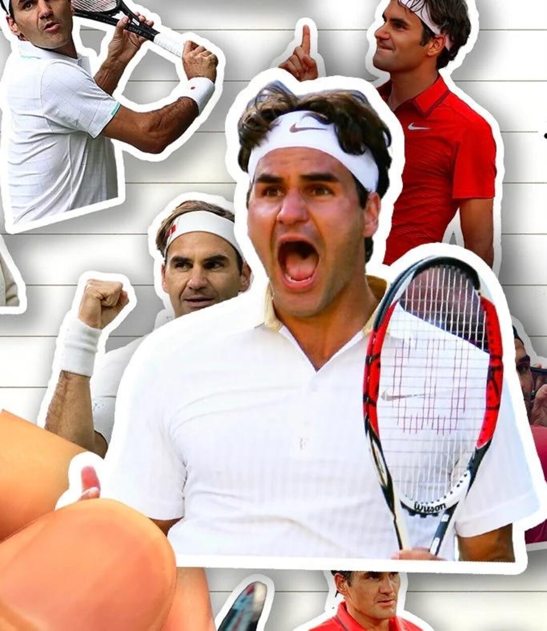Roger Federer Vinyl Stickers for Water Bottles, Laptop Sticker, Planner ...