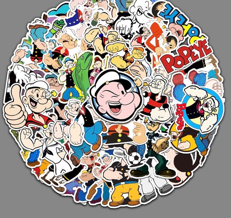 5 Popeye Vinyl Stickers for Water Bottles Laptop Sticker - Etsy
