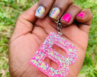 Letter Key Ring Resin - Etsy