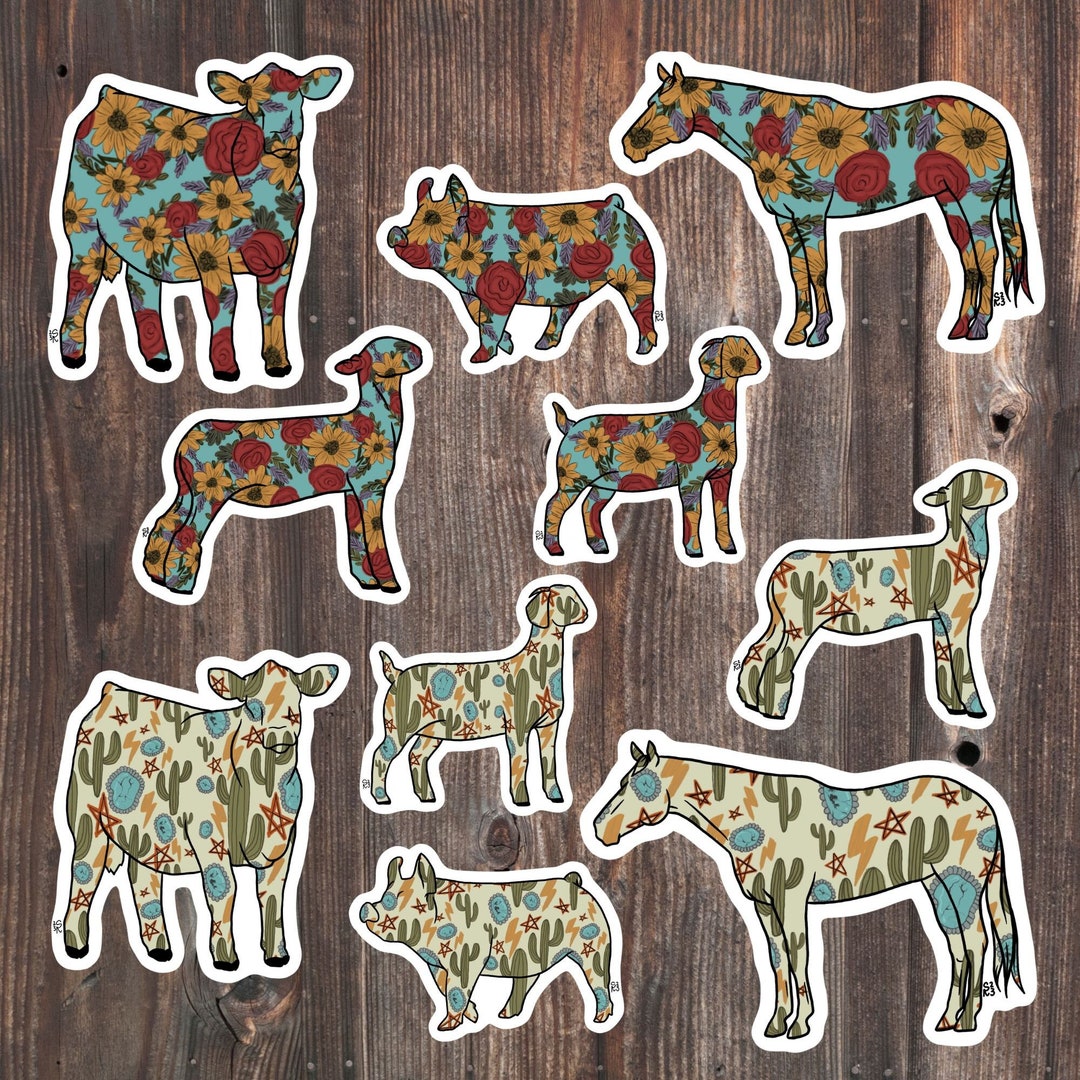 Patterned Livestock Waterproof Stickers - Etsy