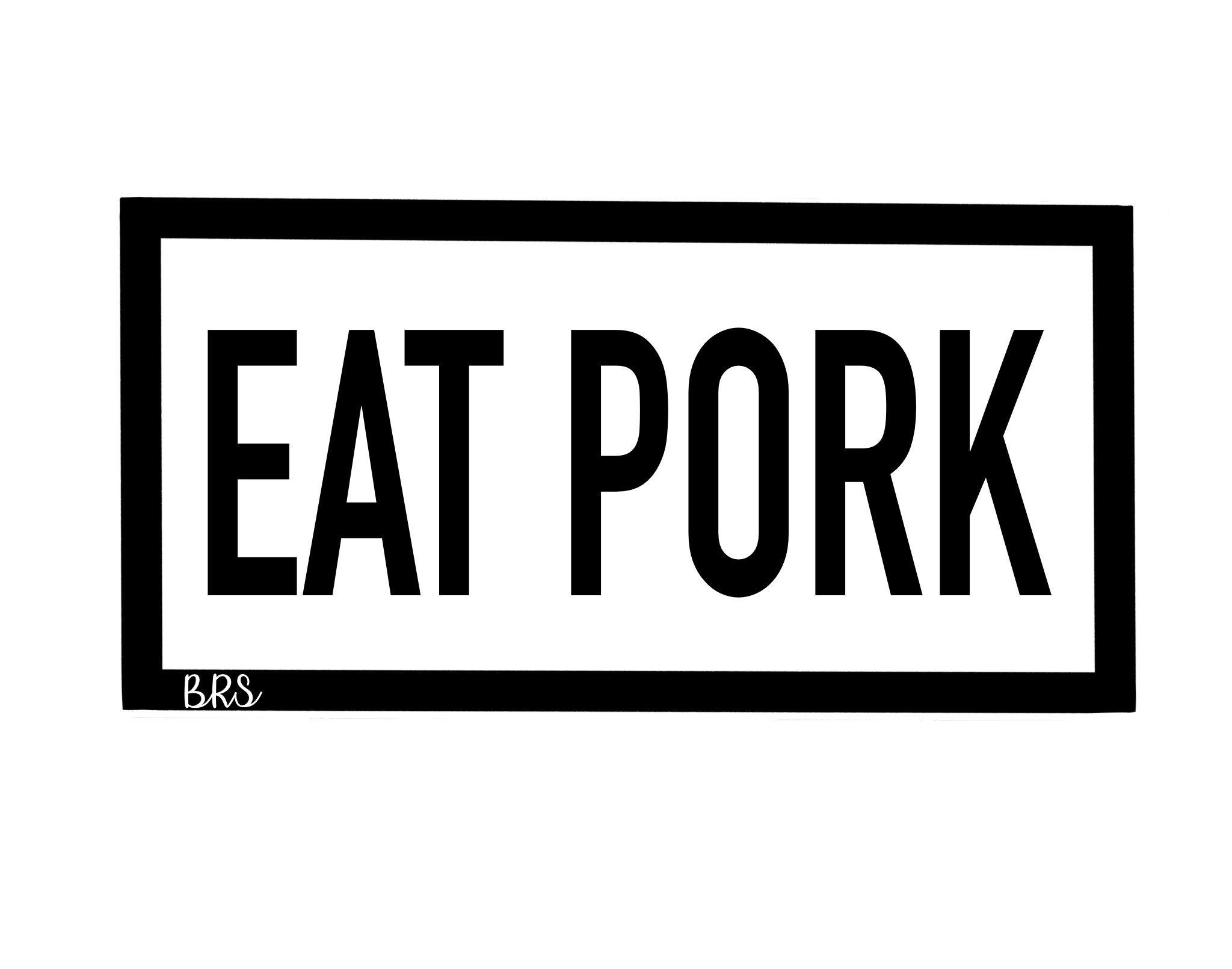 Eat Pork Waterproof Sticker | Etsy