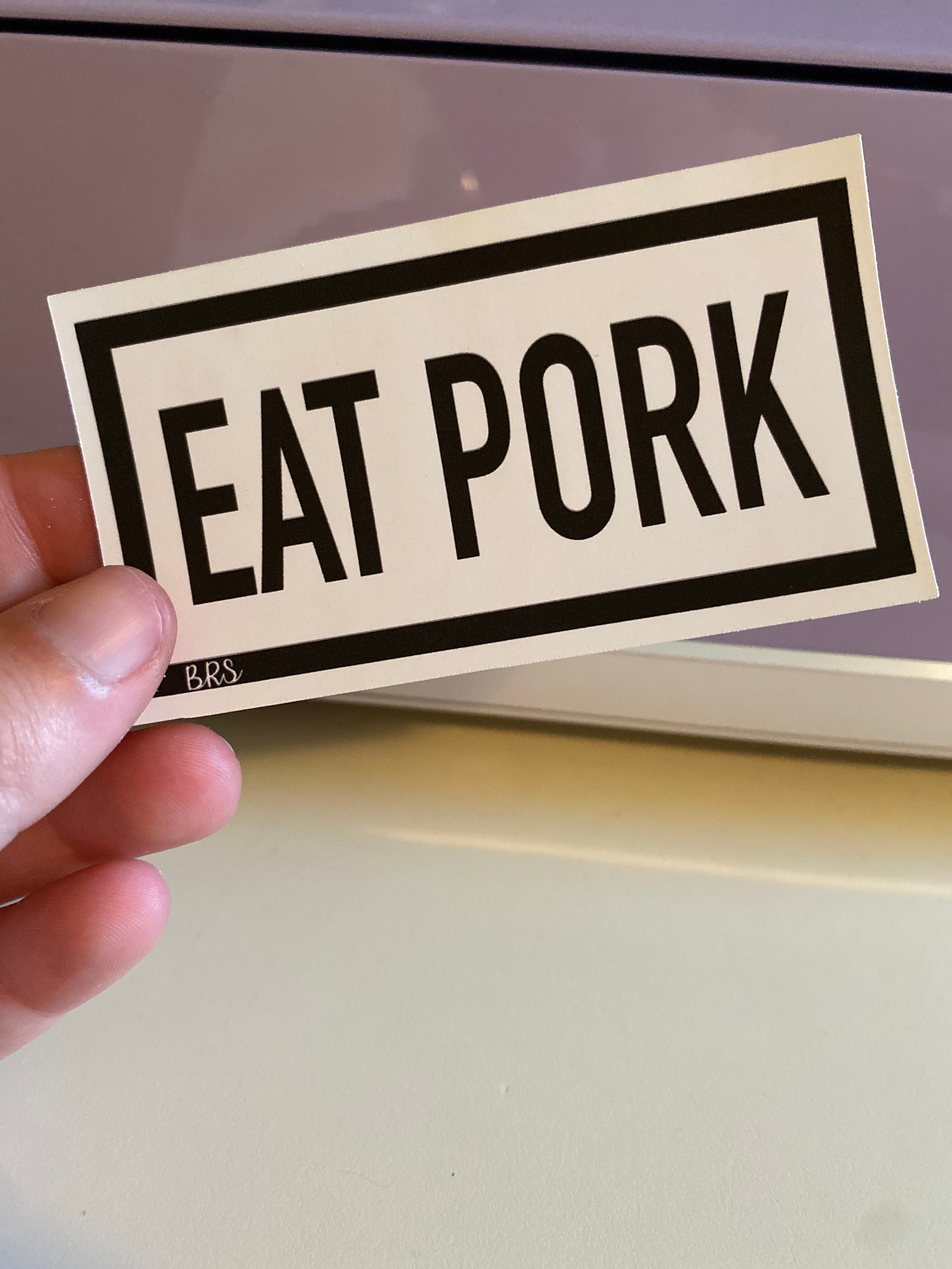 Eat Pork Waterproof Sticker | Etsy