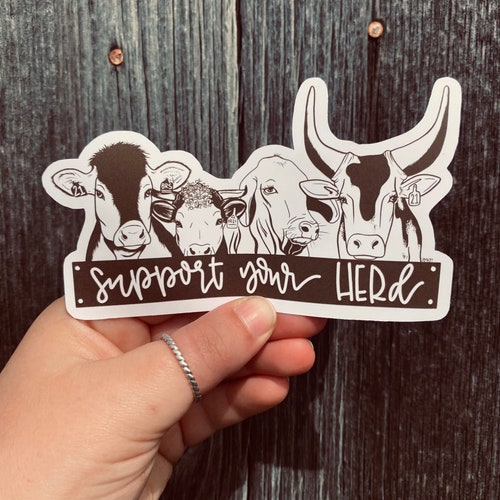 Support Your Herd Waterproof Sticker - Etsy
