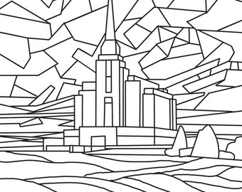 PRINTABLE Meridian Idaho Temple Coloring Page - Etsy