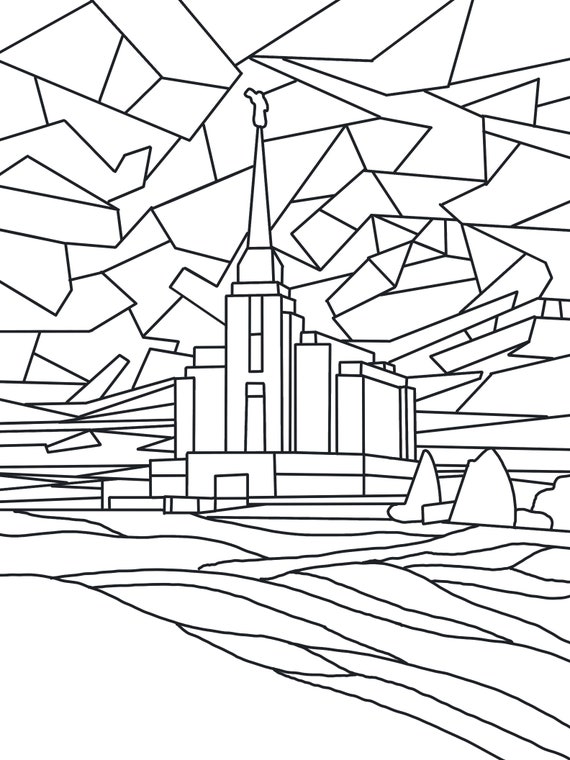Rexburg Idaho Temple Coloring Page - Etsy UK