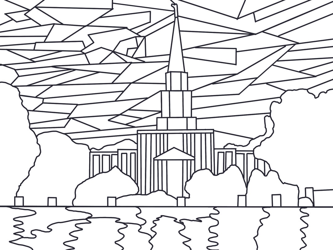 Houston Texas Temple Coloring Page - Etsy