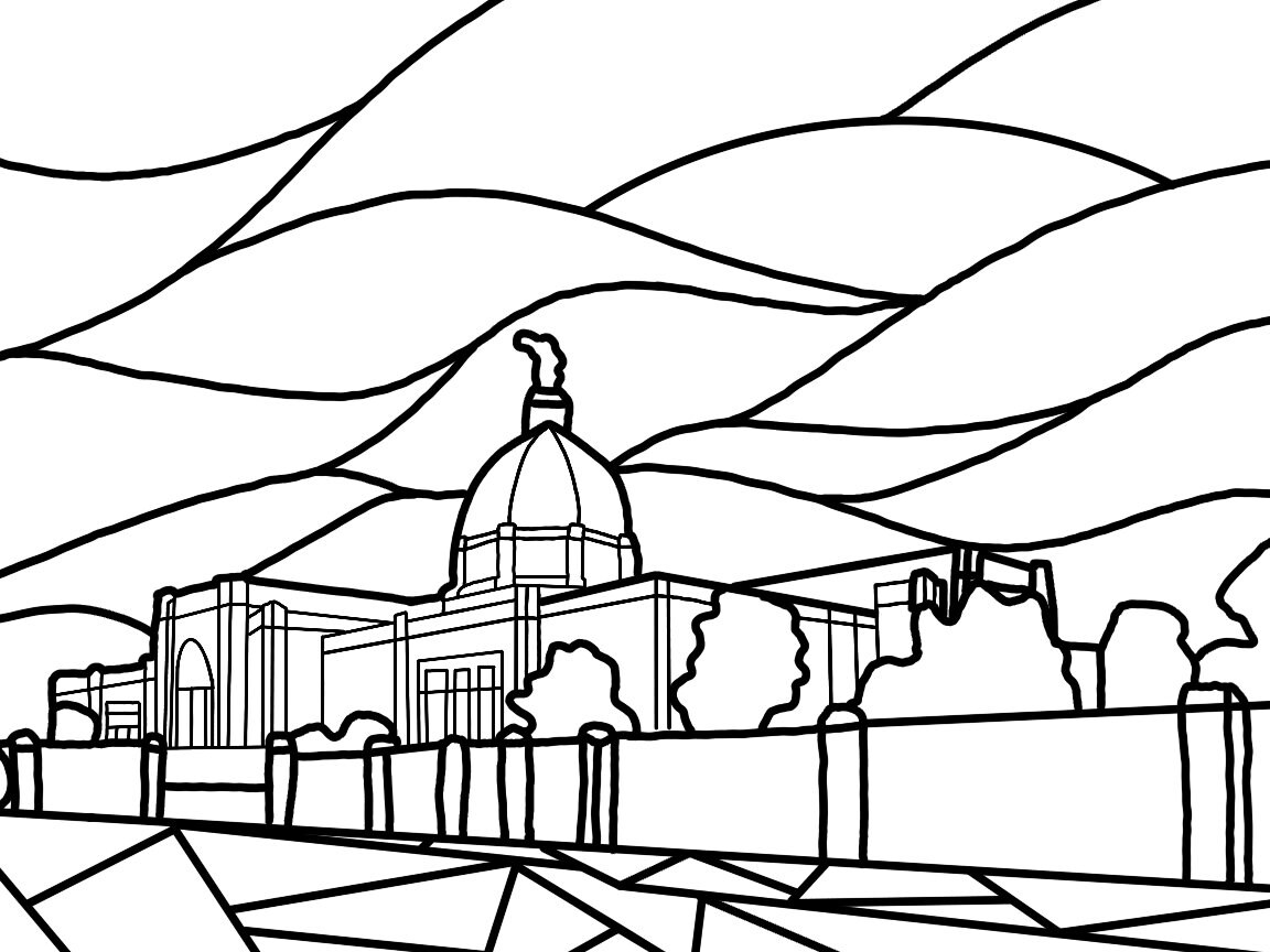 Tucson Arizona Temple Coloring Page - Etsy