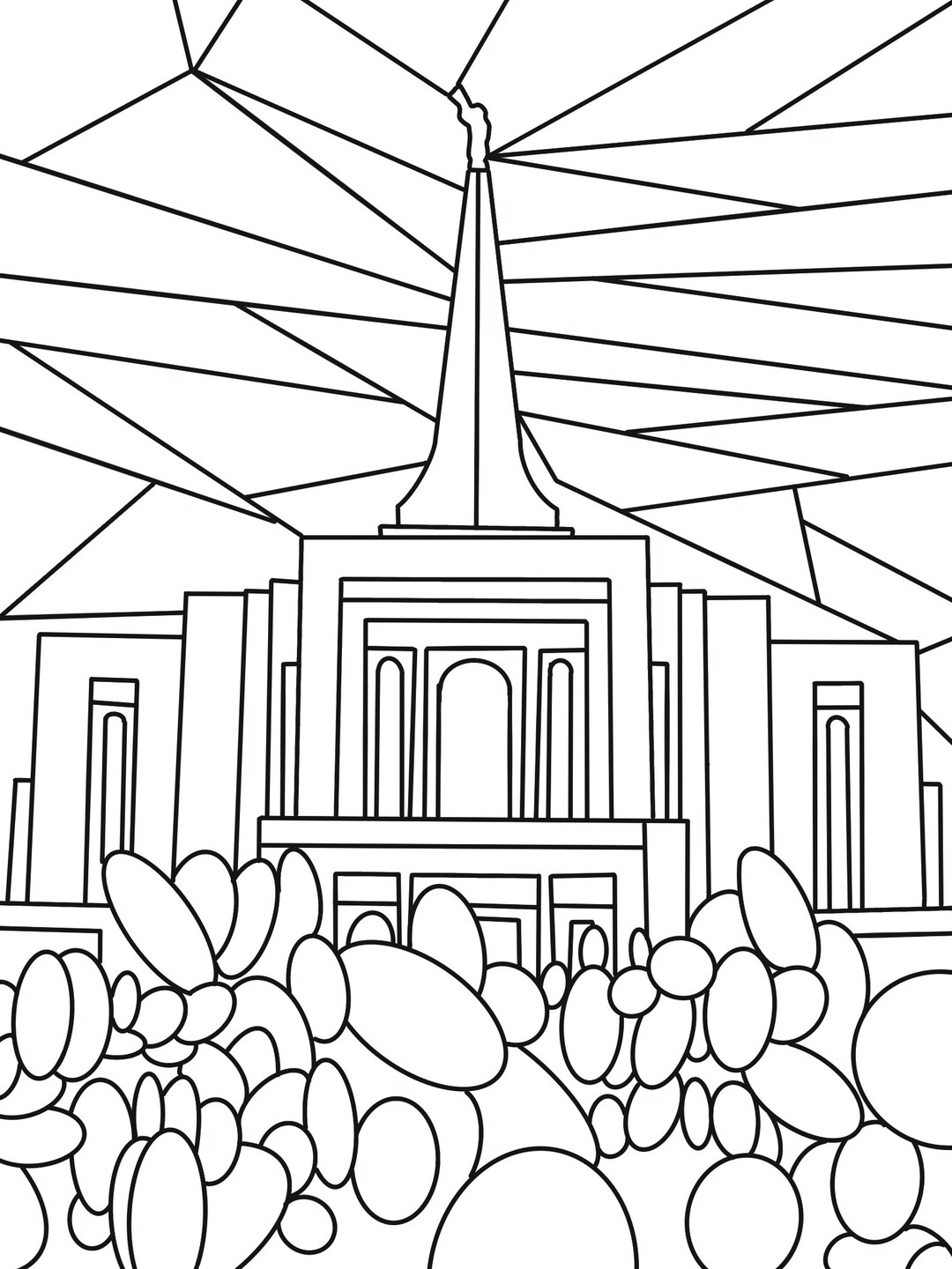 Gilbert Arizona Temple Coloring Page - Etsy