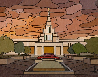 Phoenix, Arizona Temple (water Color Painting Print) - Etsy