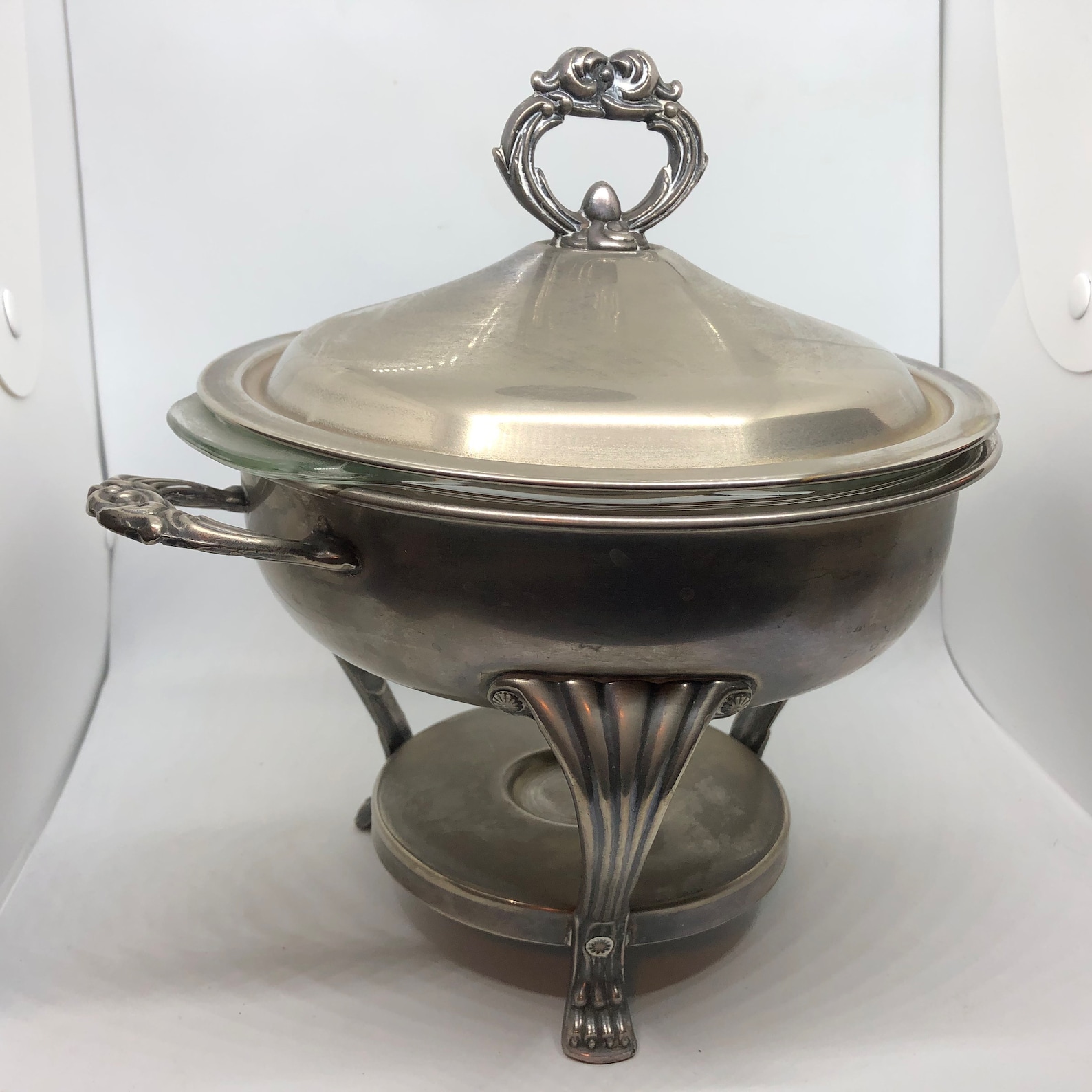 Raimond Silverplate Antique Chafing Dish With Stand, Lif and Original ...