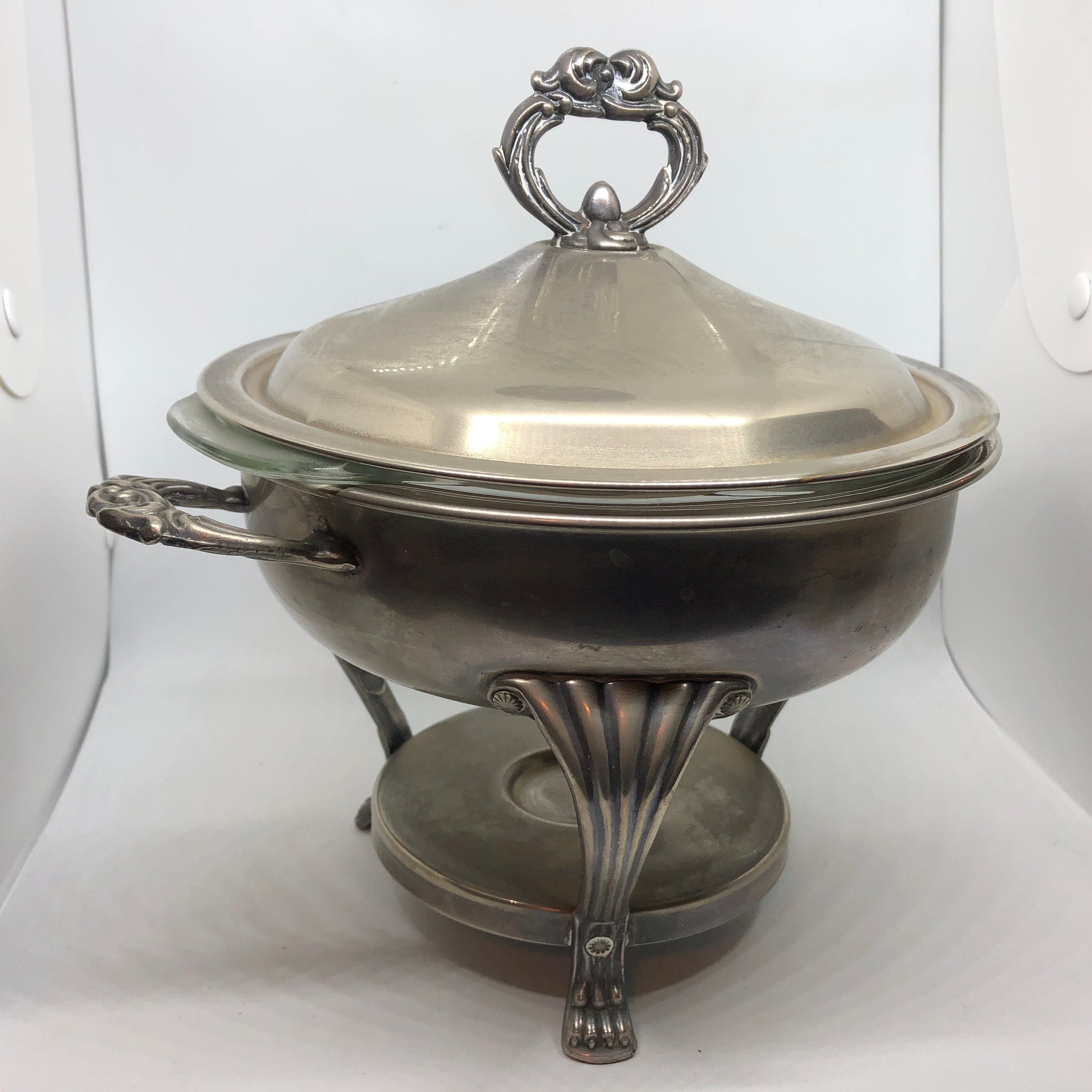 Raimond Silverplate Antique Chafing Dish With Stand, Lif and Original ...