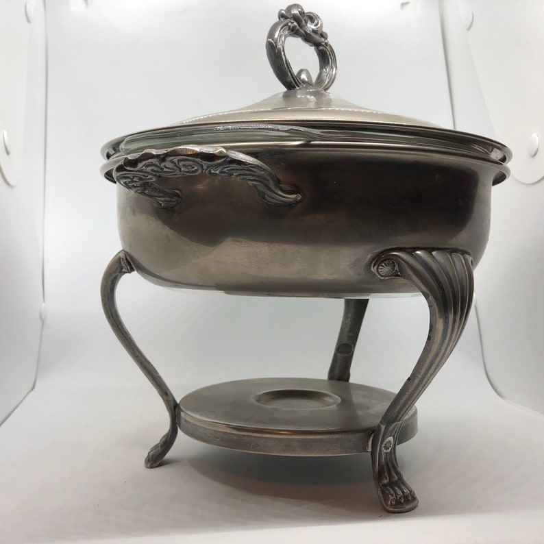 Raimond Silverplate Antique Chafing Dish With Stand, Lif and Original ...