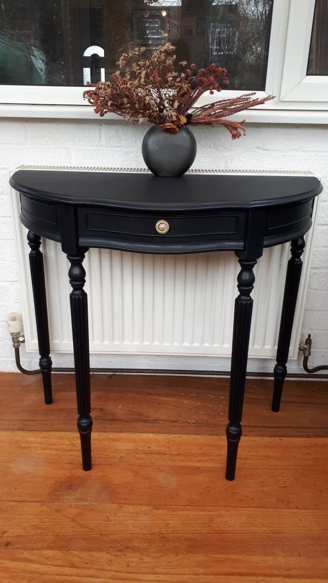 Black half moon console table store