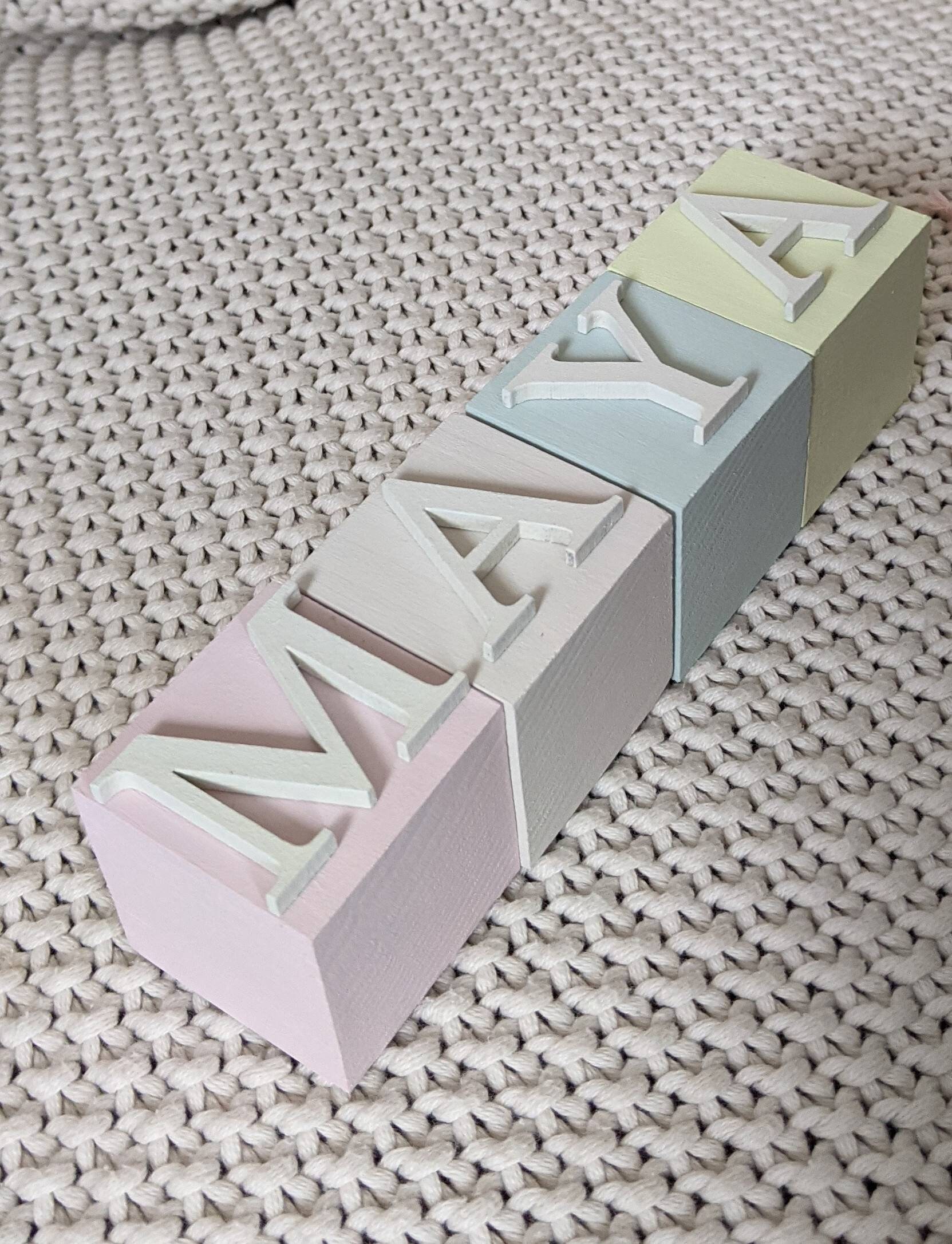 Wooden name blocks children's building blocks wooden | Etsy