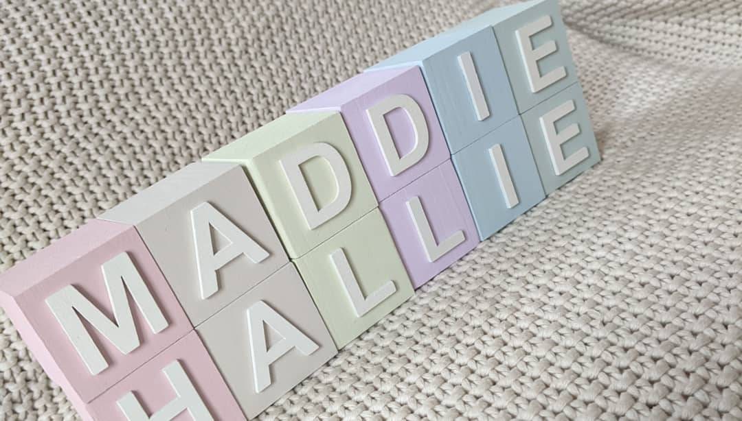 Wooden name blocks children's building blocks wooden | Etsy