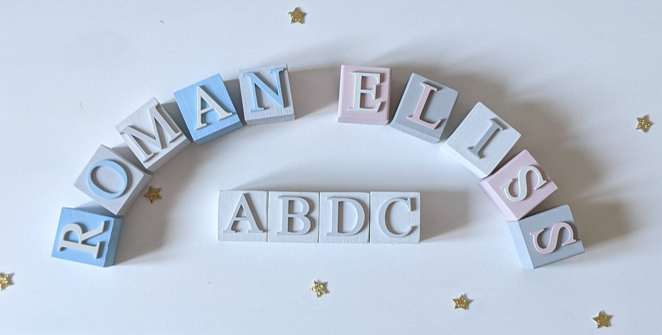 Wooden name blocks children's building blocks wooden | Etsy