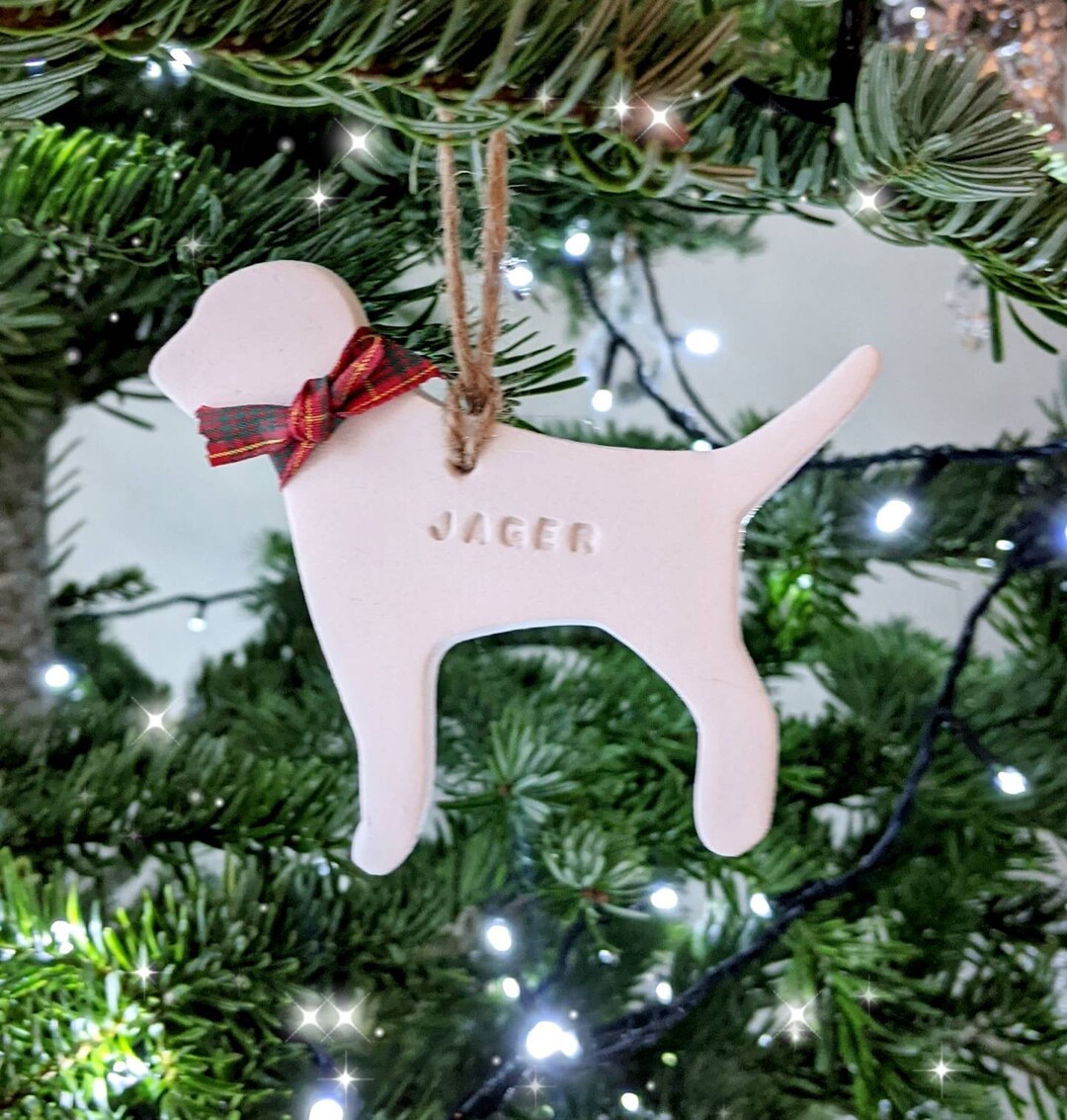 Personalised Name Labrador Christmas Tree Decoration, Labrador ...