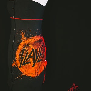 Slayer Handmade Upcycled Corset Dress Heavy Metal Goth Rocker Punk Size ...