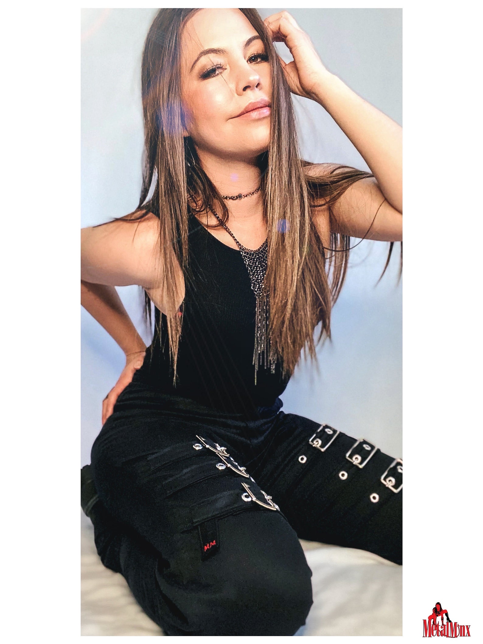 Metal Minx Street Wide Leg Buckle Pants Size 28 Goth Metal Punk Rocker ...