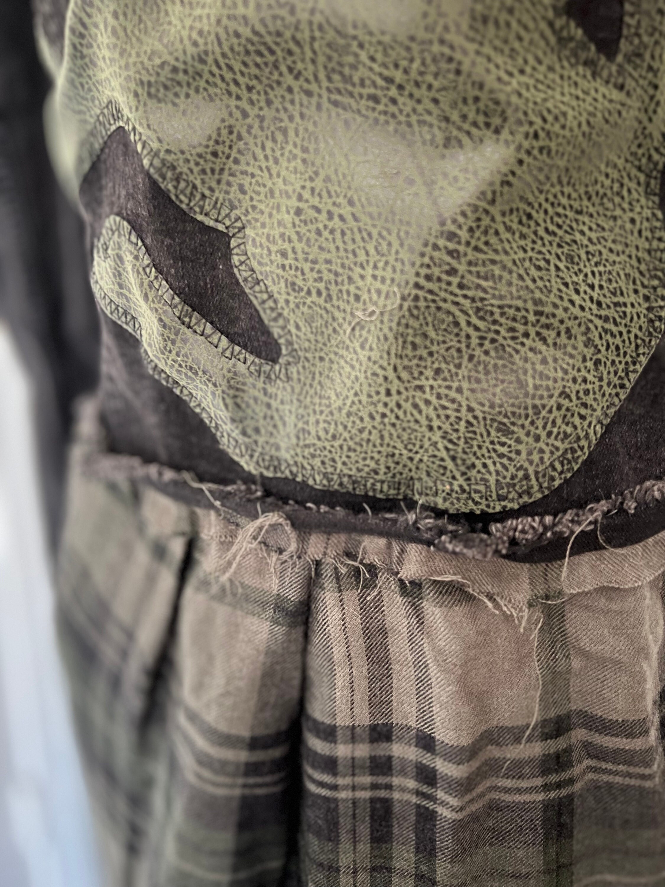 Green Skull Flannel Jacket Upcycled Punk Rocker Halloween Spooky Top XS ...