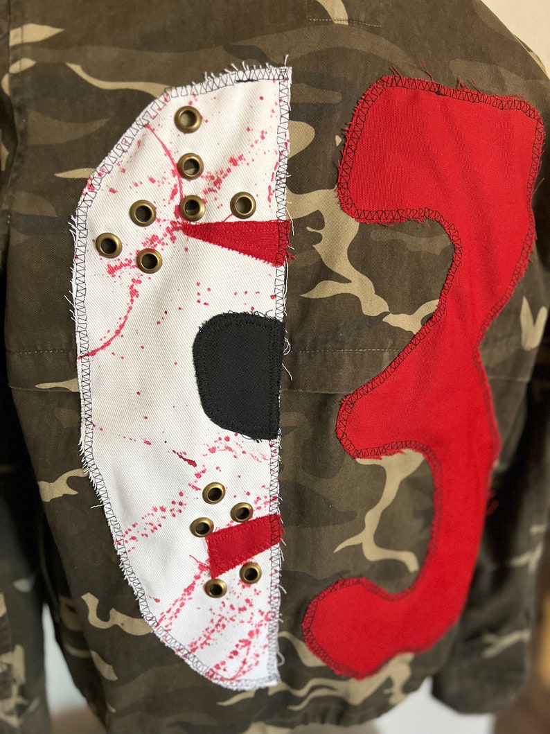 Jason Voorhees Friday the 13th Jacket Upcycled Handmade Punk Goth Heavy ...