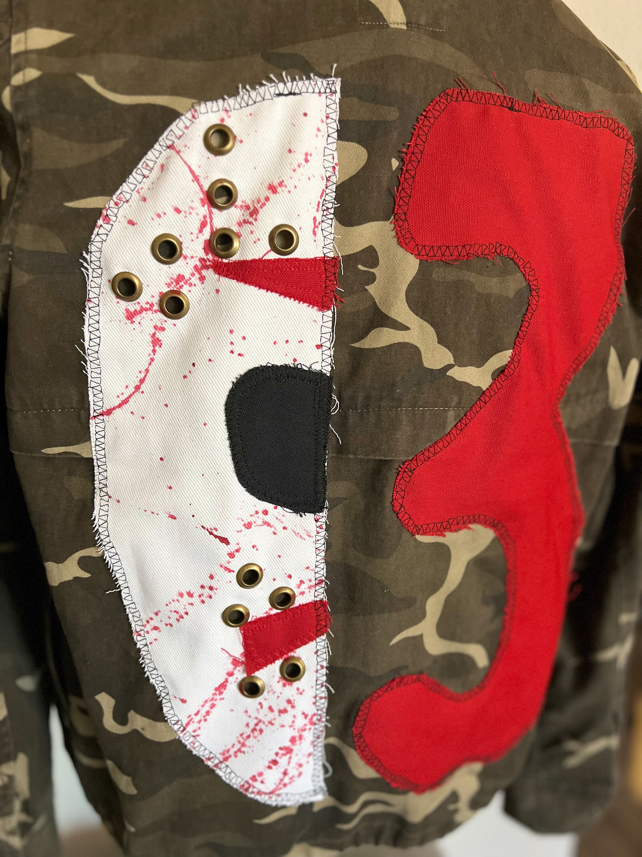 Jason Voorhees Friday the 13th Jacket Upcycled Handmade Punk Goth Heavy ...