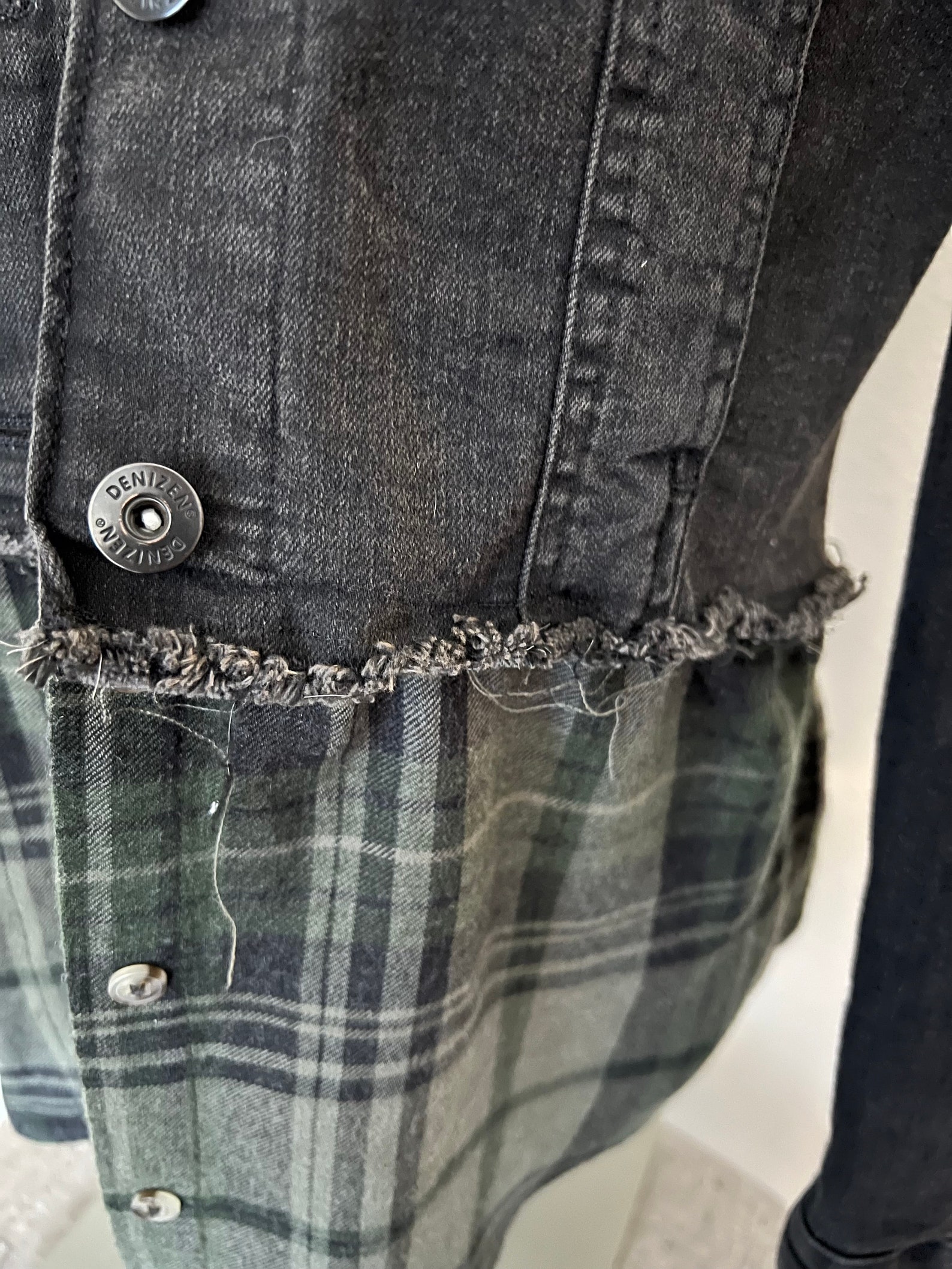 Green Skull Flannel Jacket Upcycled Punk Rocker Halloween Spooky Top XS ...