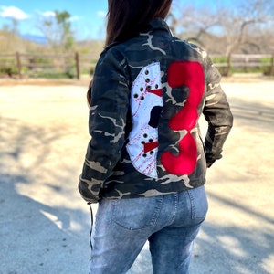 Jason Voorhees Friday the 13th Jacket Upcycled Handmade Punk Goth Heavy ...