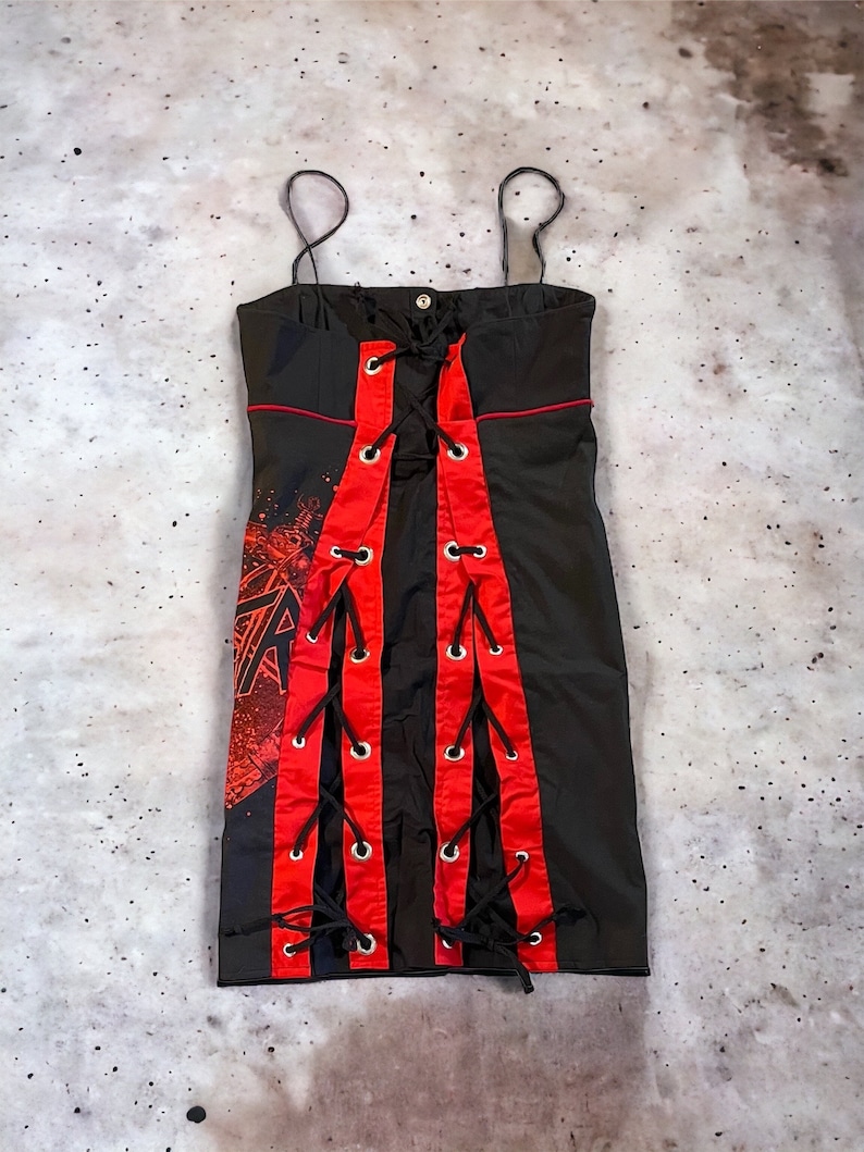 Slayer Handmade Upcycled Corset Dress Heavy Metal Goth Rocker Punk Size ...