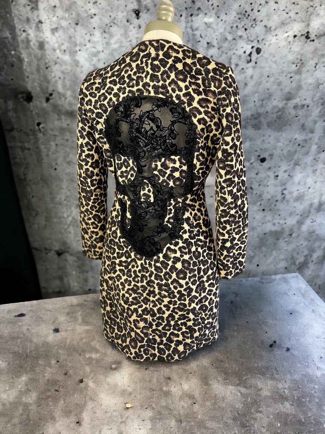 Upcycled Leopard Skull Coat Rocker Goth Punk Heavy Metal Clothing ...