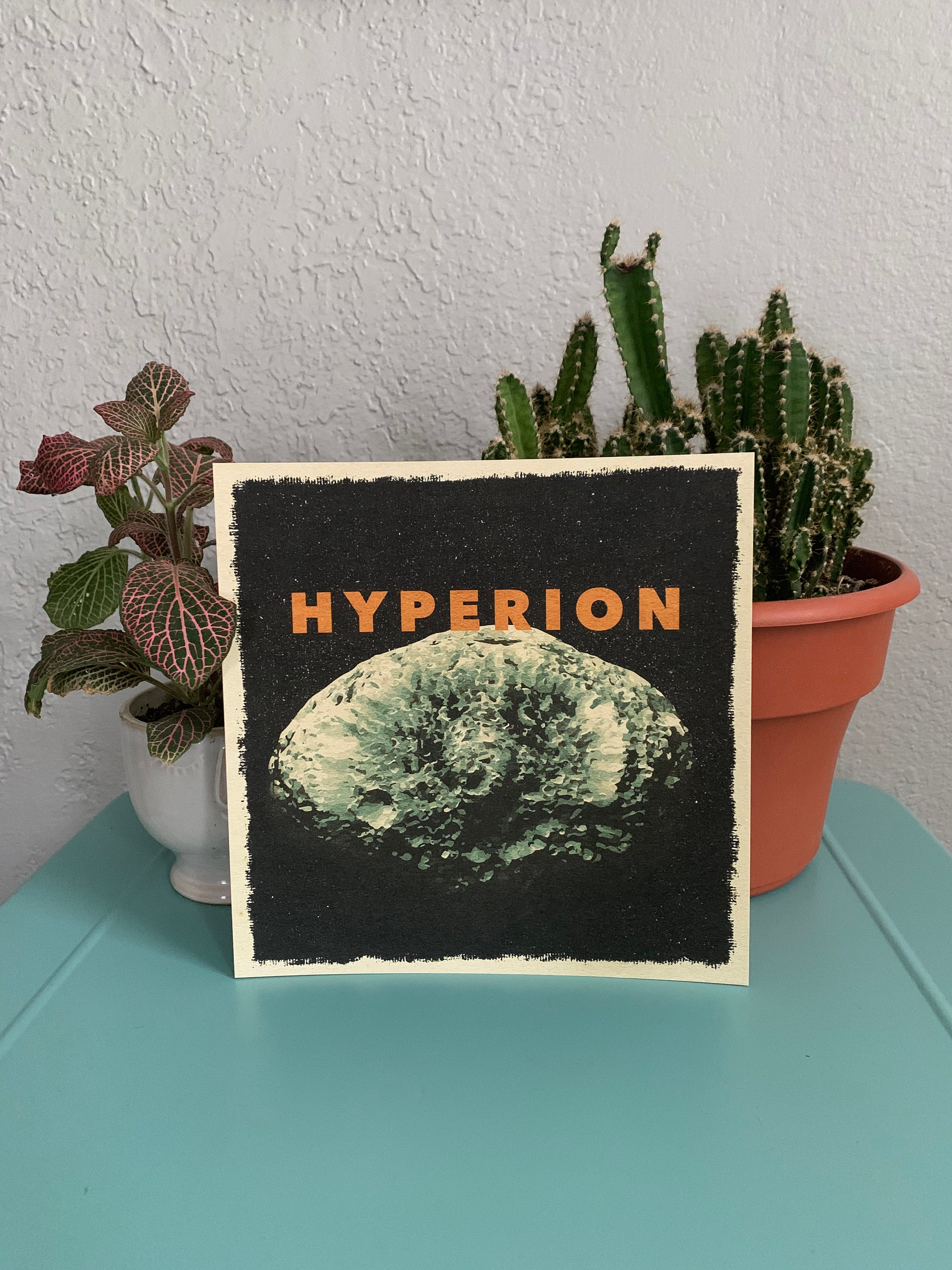 Vintage Style Space Poster Hyperion Moon - Etsy