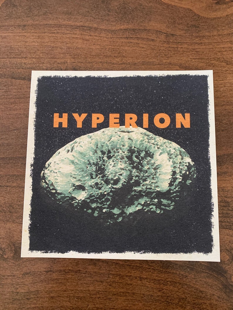Vintage Style Space Poster Hyperion Moon - Etsy