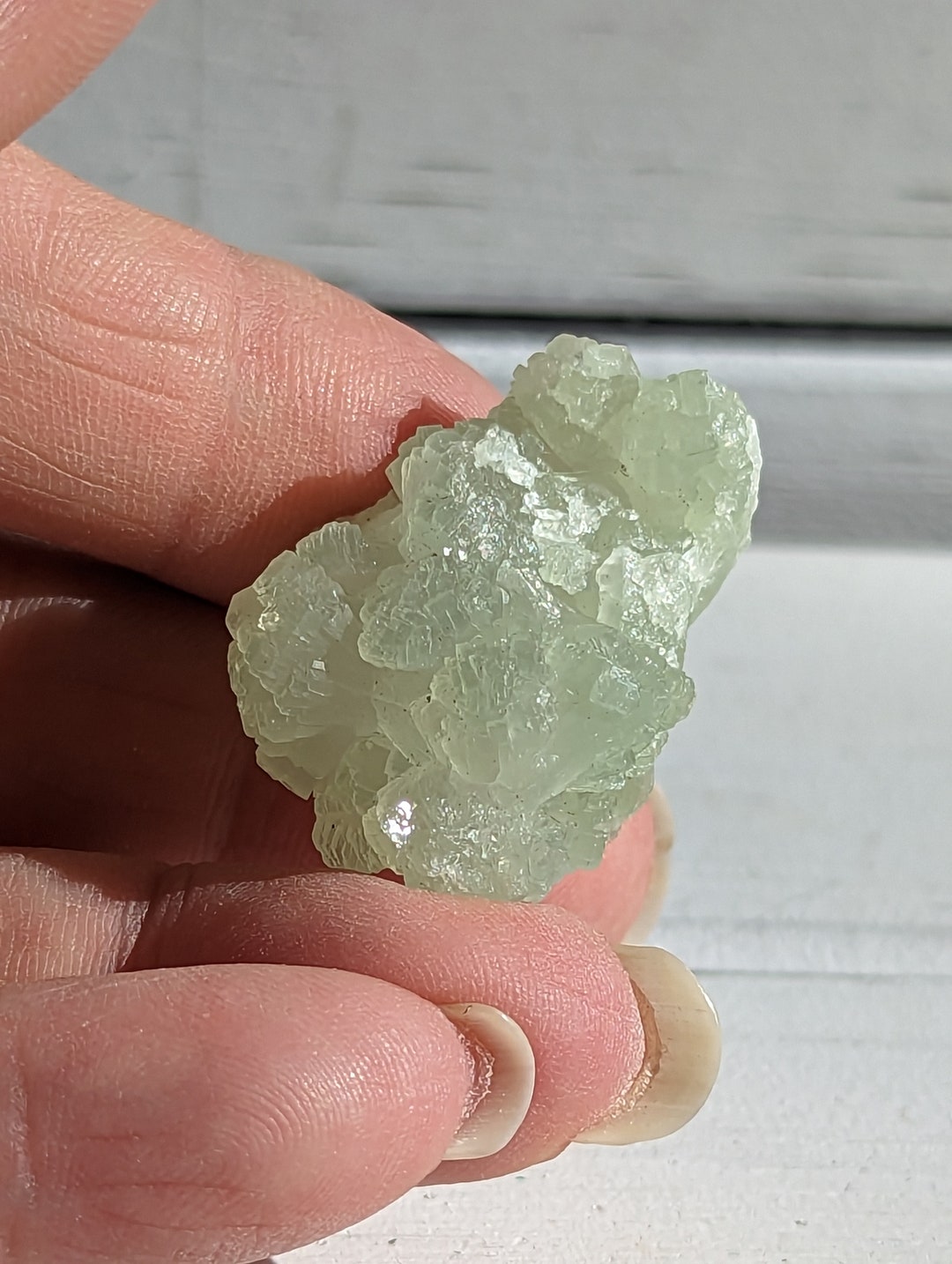 Beautiful Sparkly Raw Prehnite Cluster Small Ethically Sourced Morocco ...