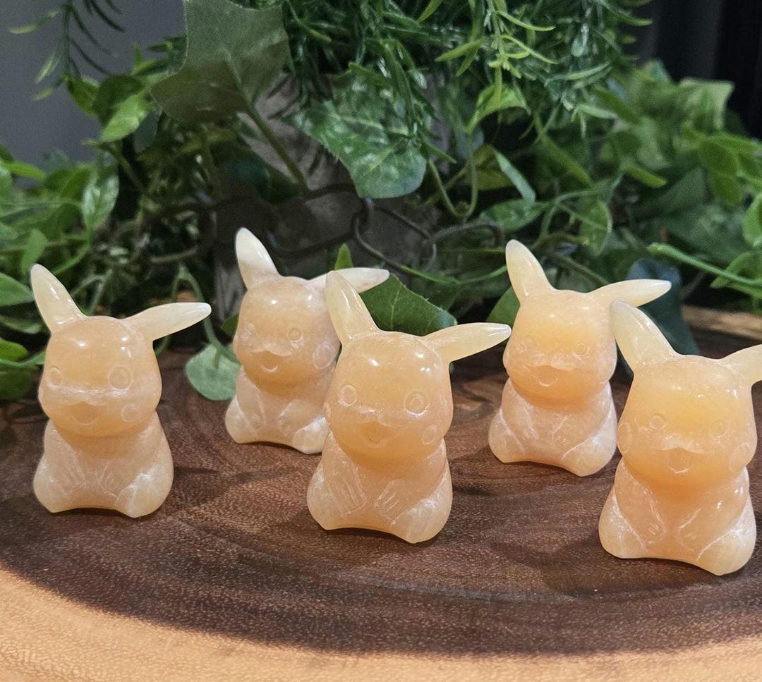 Yellow Jade Pikachu Carving - Etsy