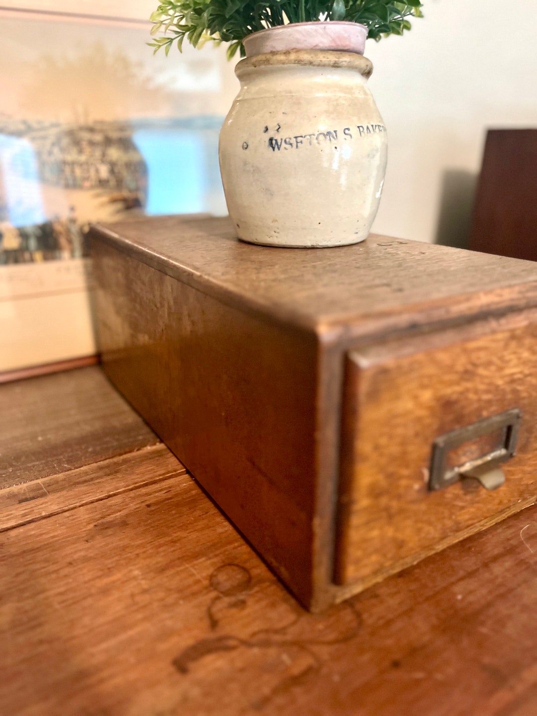 Antique Oak Single Drawer Card Catalog Cabinet - Etsy